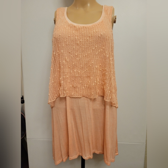 Cupio | Tops | Layered Long Top Women Peachy Pink | Poshmark